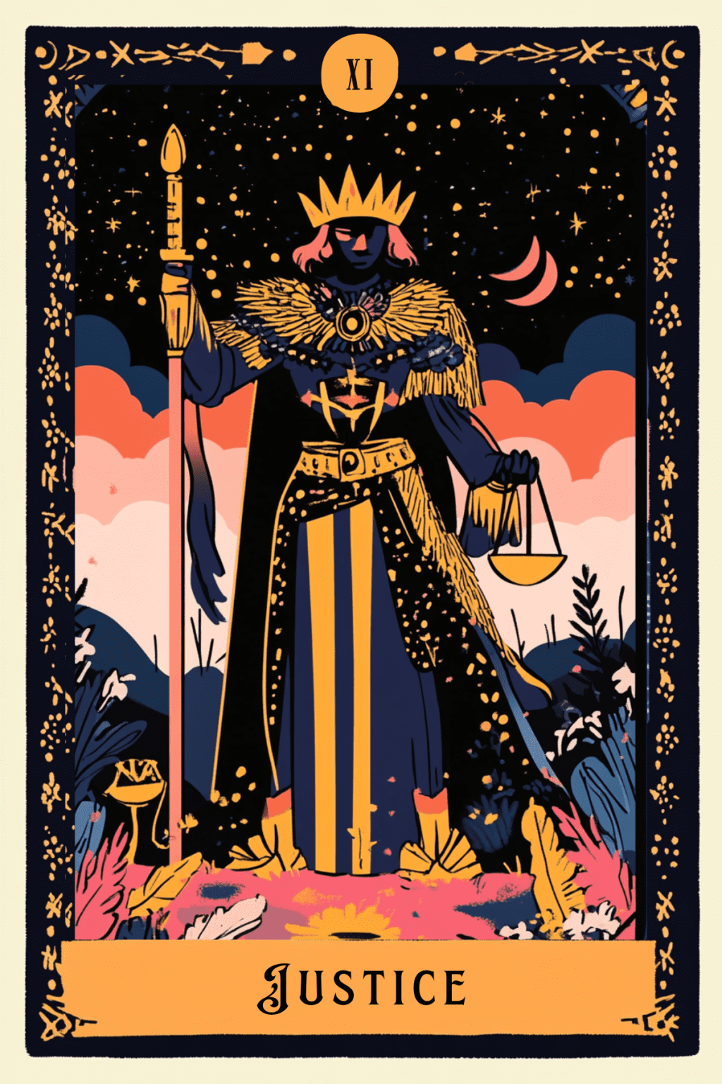 Justice Tarot Card Meaning XI (Upright & Reversed)